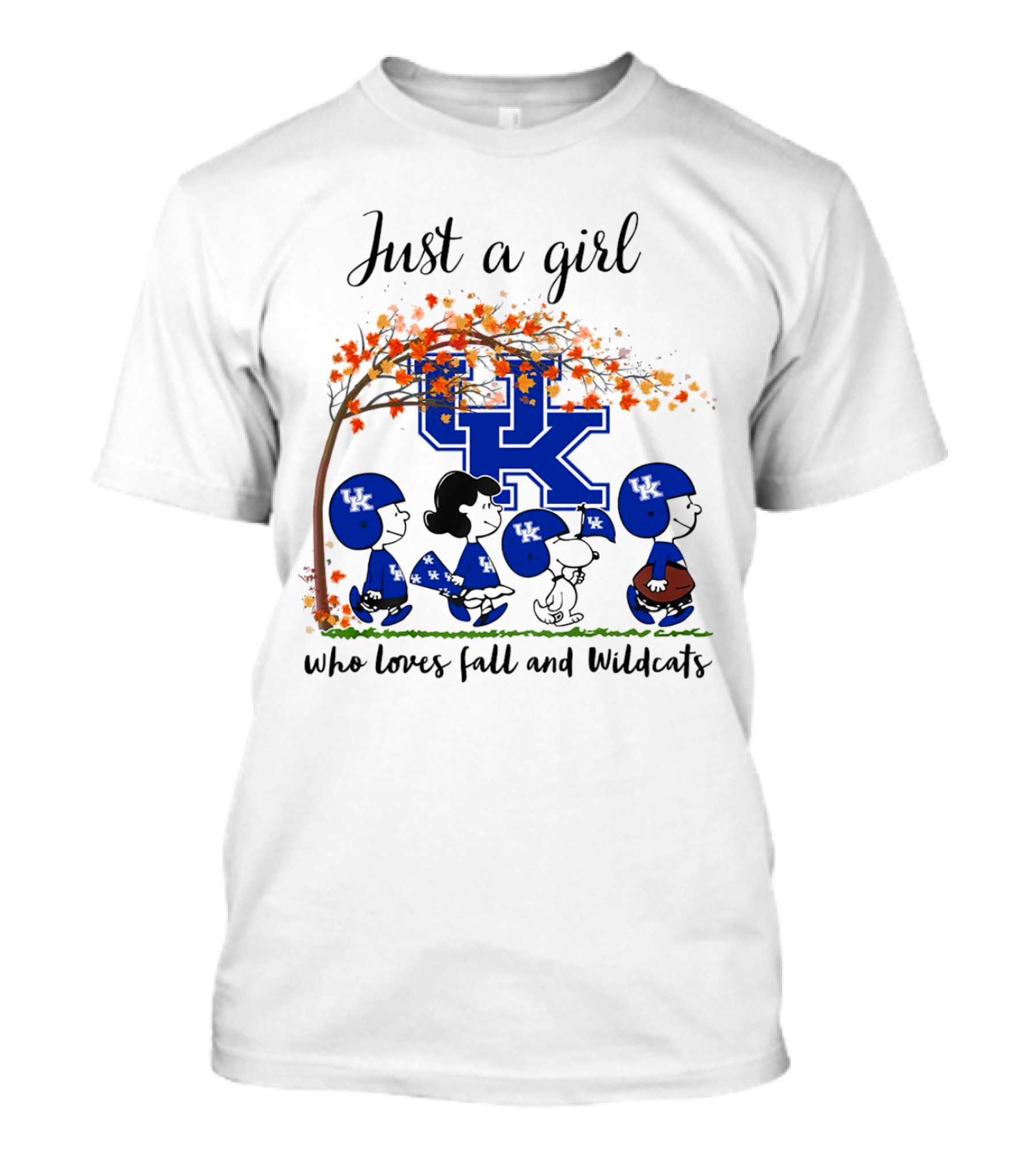 Just A Girl Who Loves Fall And Wildcats UK Peanuts Cartoon T-Shirt