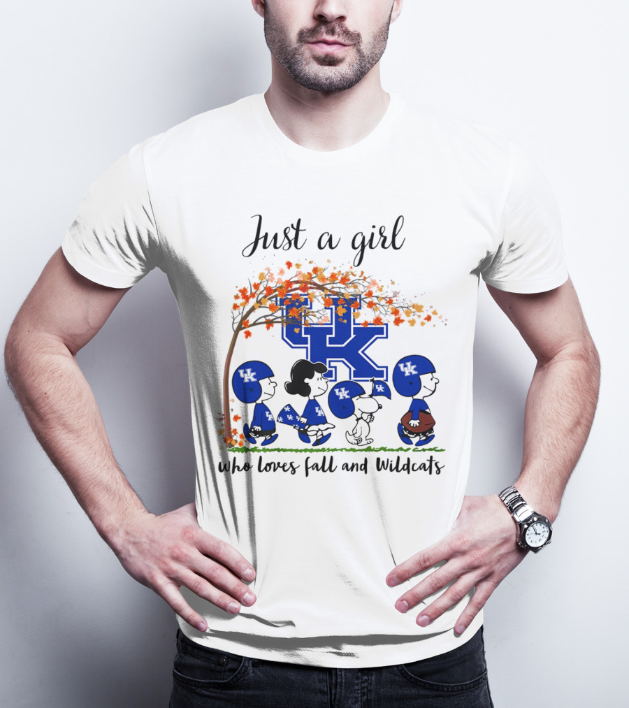 Just A Girl Who Loves Fall And Wildcats UK Peanuts Cartoon T-Shirt