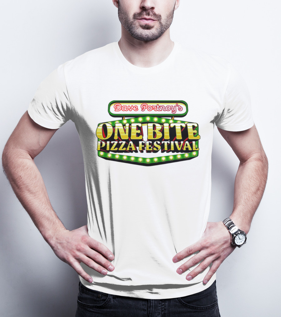 Dave Portnoy's One Bite Pizza Festival Neon Sign Aesthetic T-Shirt