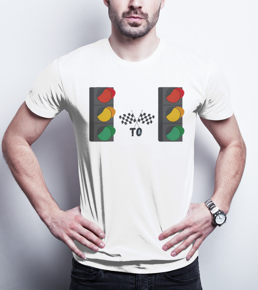 Stoplight To Stoplight Race Checkered Flags T-Shirt