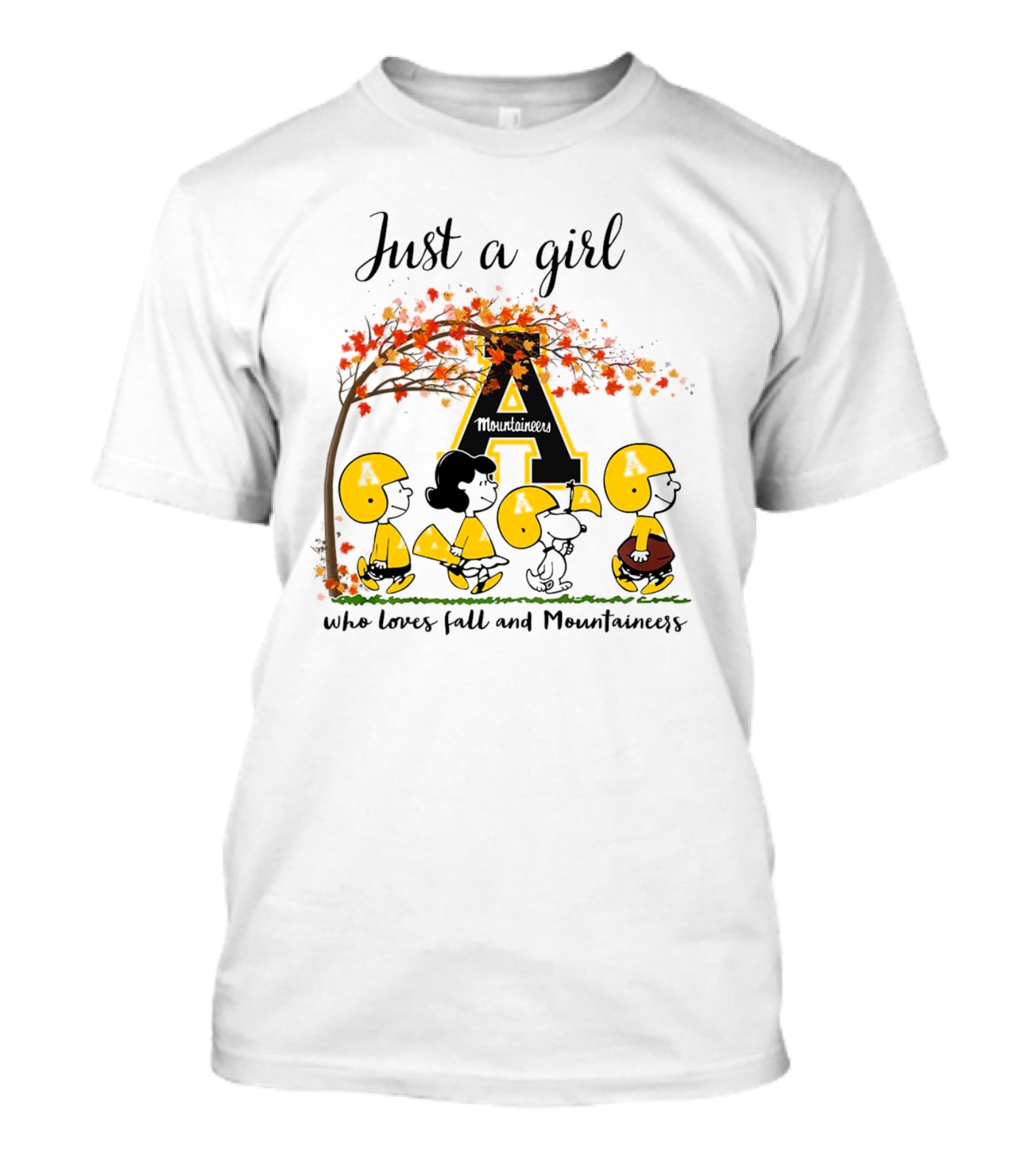 Just A Girl Who Loves Fall And Mountaineers Peanuts Cartoon T-Shirt