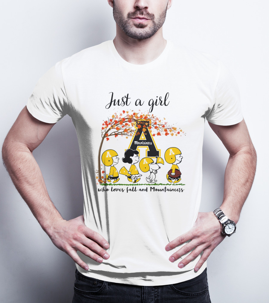 Just A Girl Who Loves Fall And Mountaineers Peanuts Cartoon T-Shirt