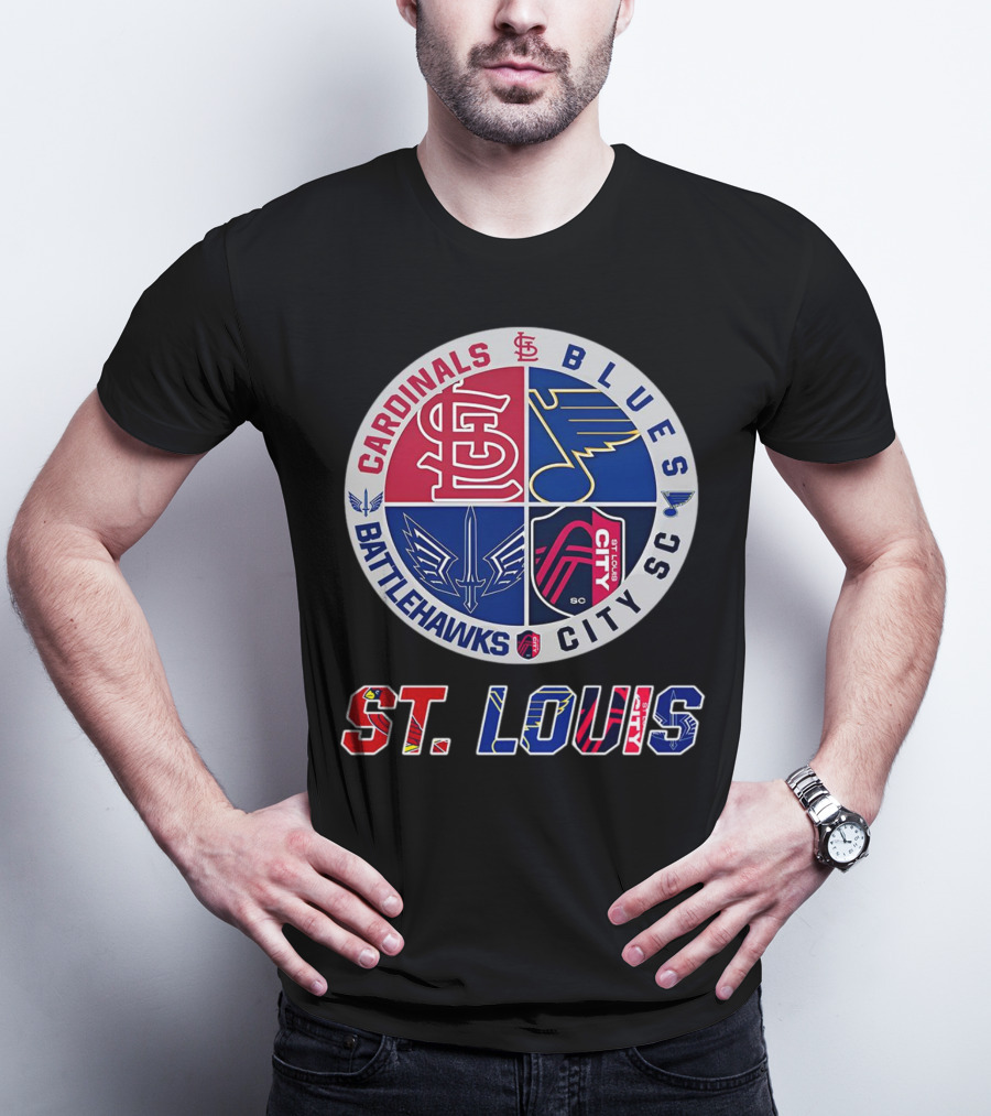St. Louis Cardinals Blues Battlehawks City SC Sports Circle T-Shirt