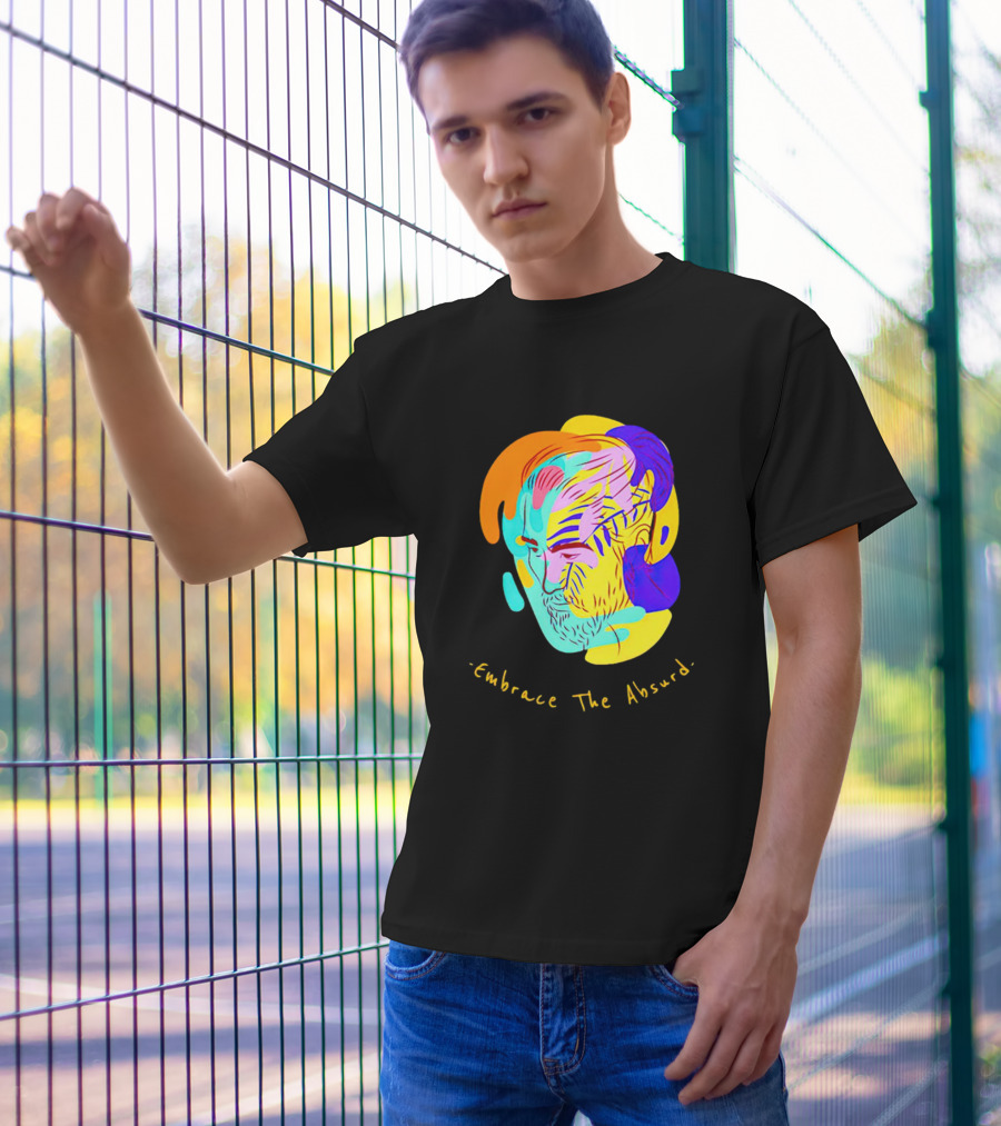 Embrace The Absurd Albert Camus Colorful Abstract T-Shirt