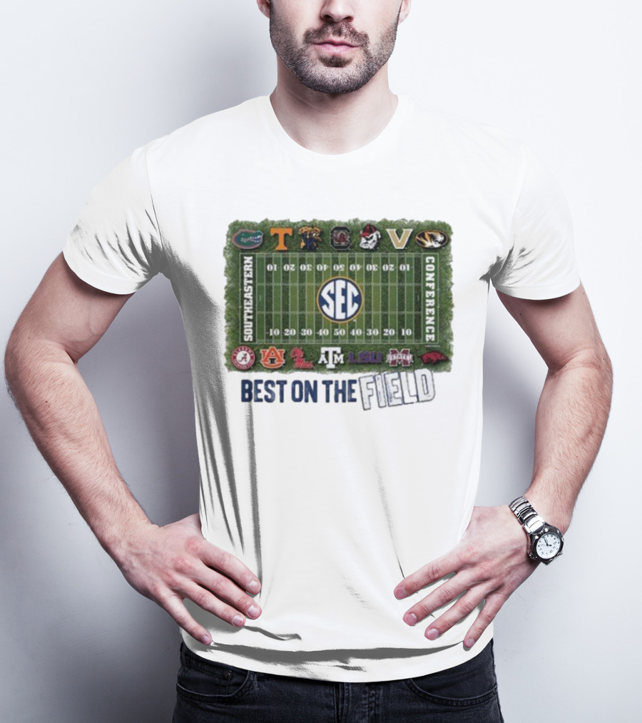 Southeastern Conference Football Best On The Field Logos And Teams T-Shirt