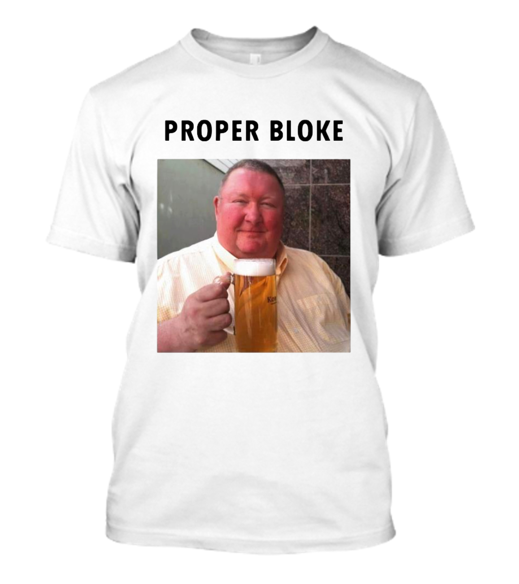 Proper Bloke Holding Beer With Contented Expression T-Shirt