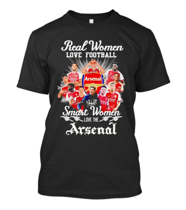 Real Women Love Football Smart Women Love The Arsenal FC Signatures Players Jersey Fan T-Shirt