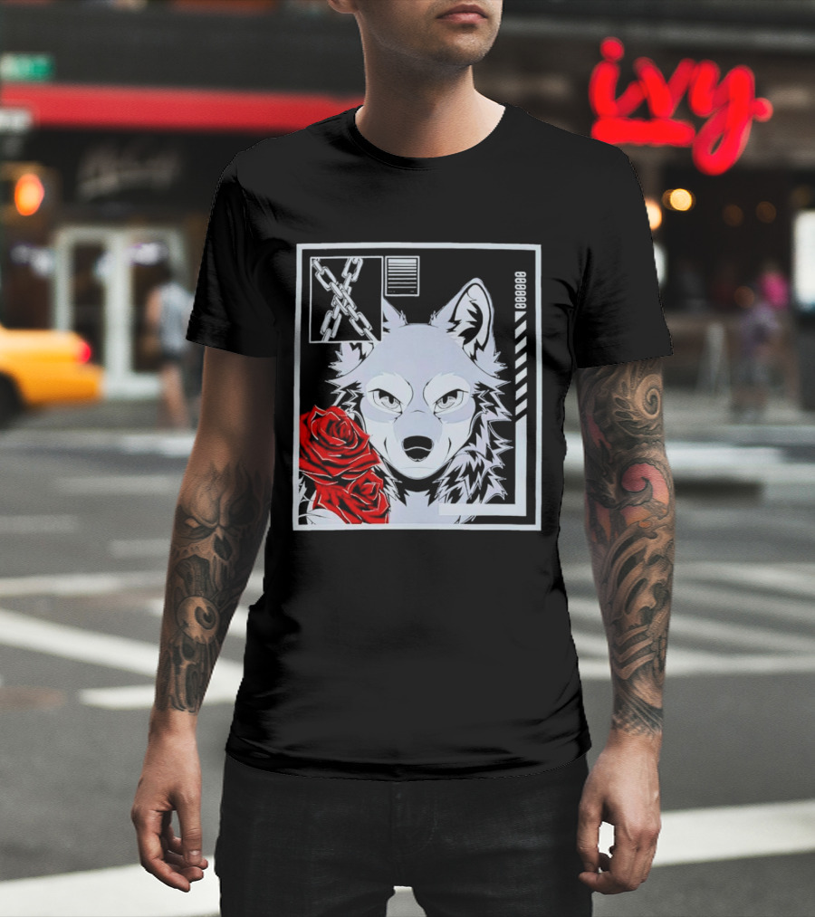 Wolf Rose Chains Red 88888 T-Shirt