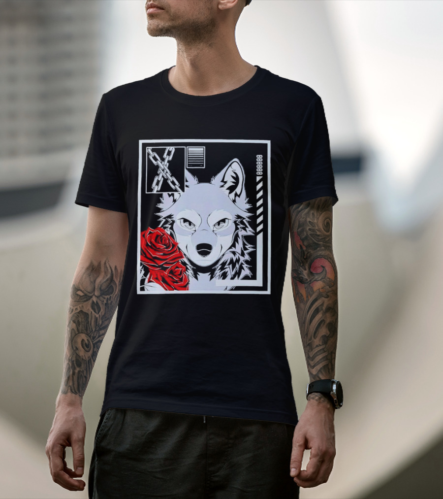 Wolf Rose Chains Red 88888 T-Shirt