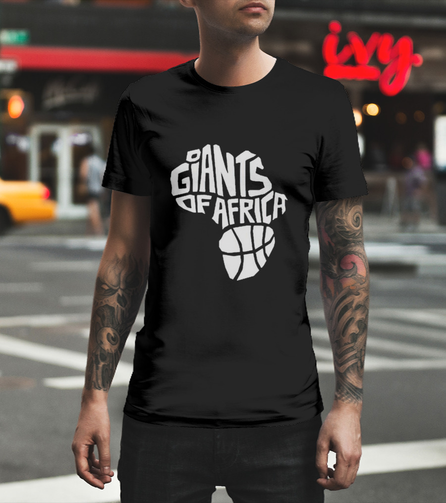Toronto Raptors Giants Of Africa Basketball Map T-Shirt