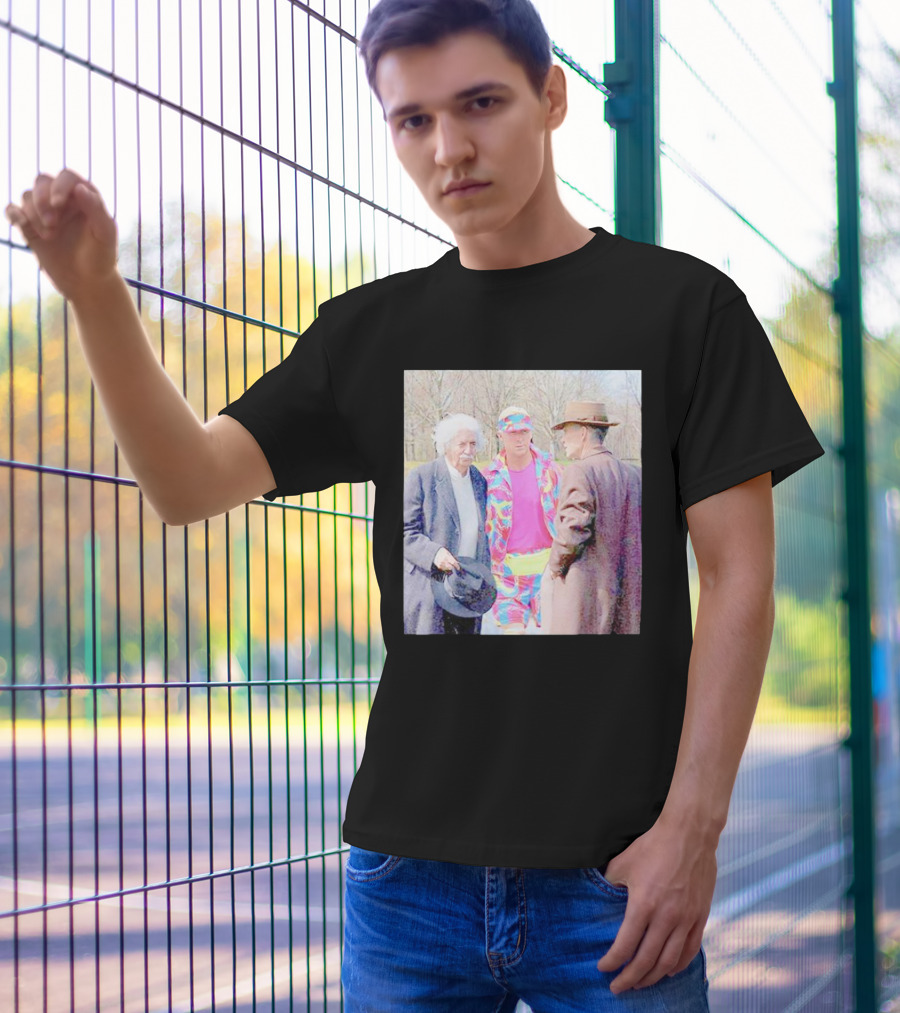 Albert Einstein Oppenheimer Ken Barbie Funny Barbenheimer Iconic Meeting T-Shirt