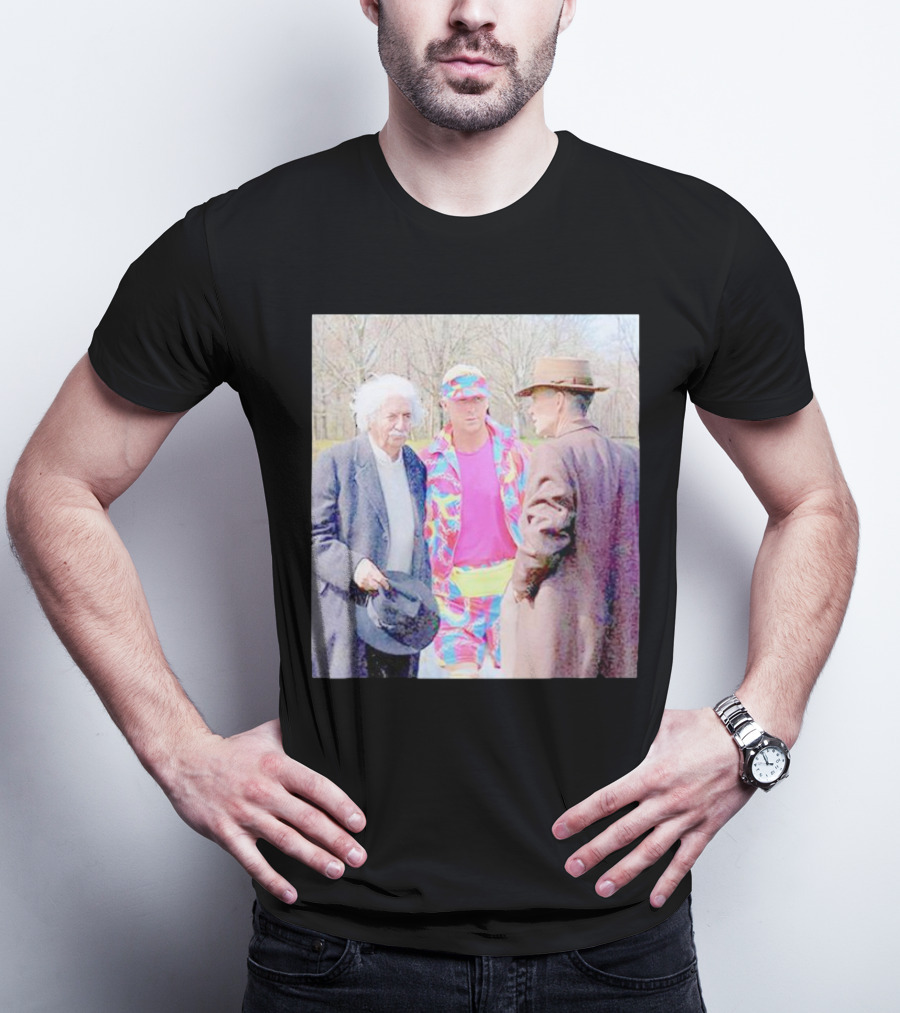 Albert Einstein Oppenheimer Ken Barbie Funny Barbenheimer Iconic Meeting T-Shirt