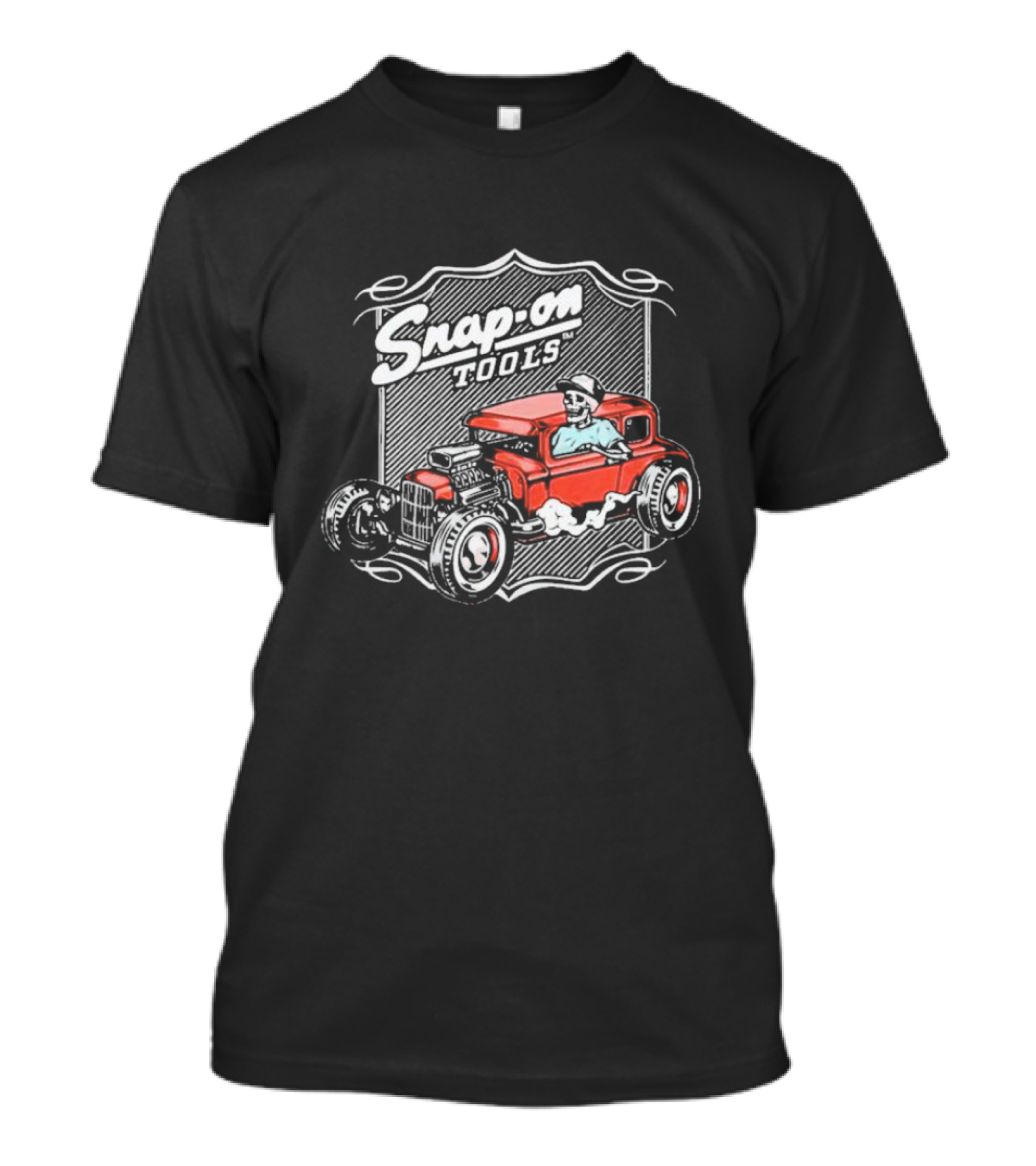 Snap-On Tools Vintage Red Hot Rod With Skeleton Driver T-Shirt
