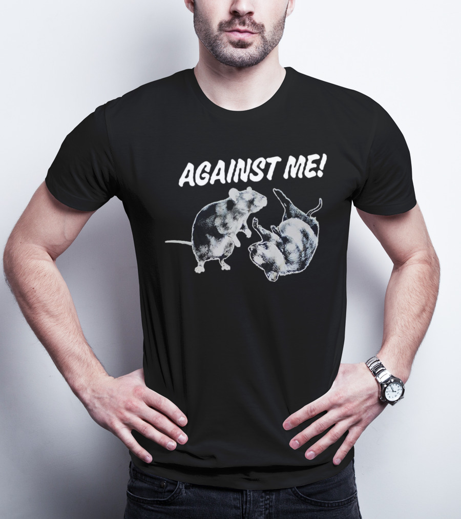 Against Me Rats Two Black And White Rodents T-Shirt