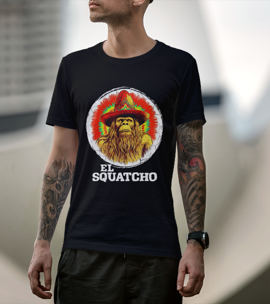 El Squatcho Psychedelic Sombrero Bigfoot T-Shirt