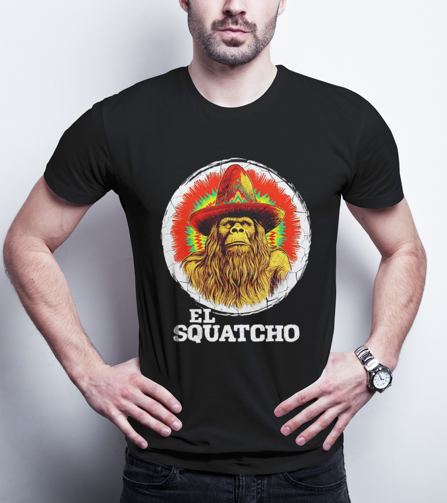 El Squatcho Psychedelic Sombrero Bigfoot T-Shirt