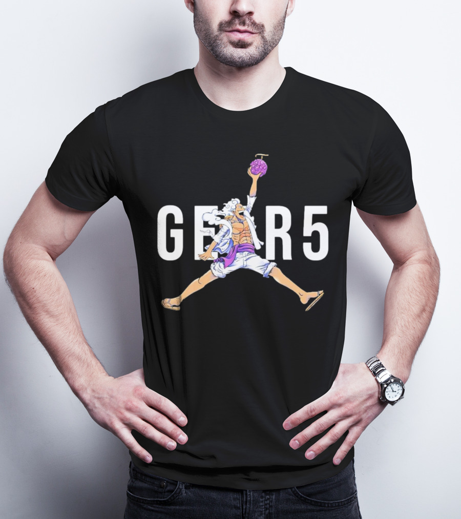 Gear 5 One Piece Jumping Character With Devil Fruit T-Shirt