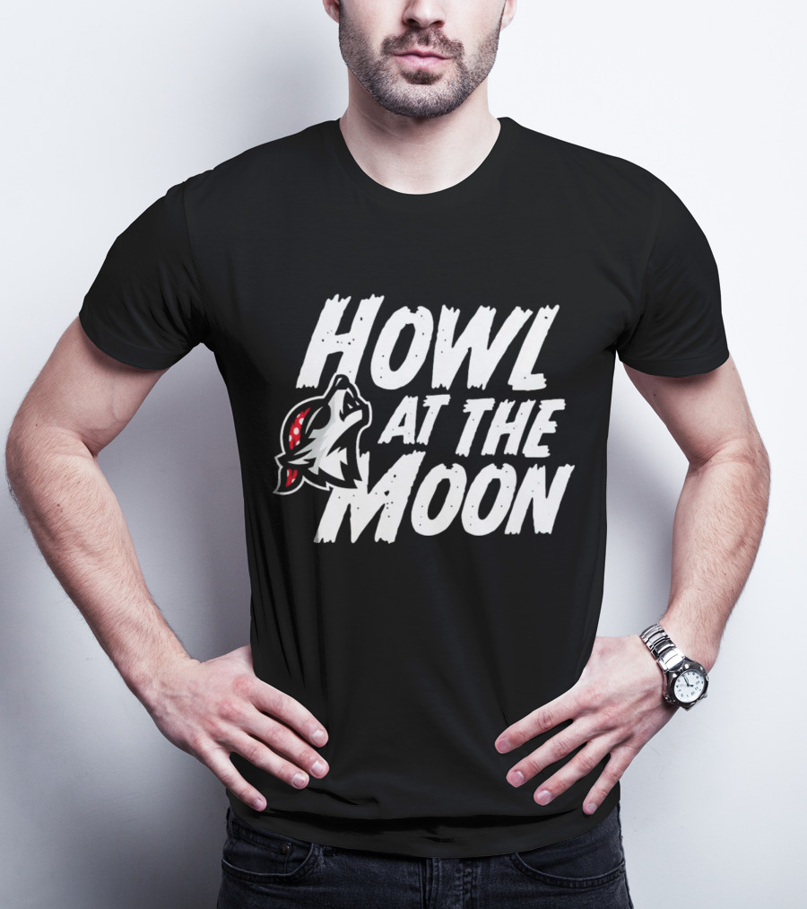 Erie Seawolves Howl At The Moon Wolf T-Shirt