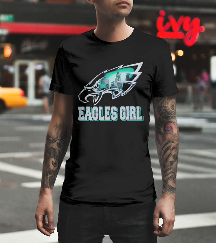 Philadelphia Eagles Girl Fly Eagles Fly Skyline T-Shirt