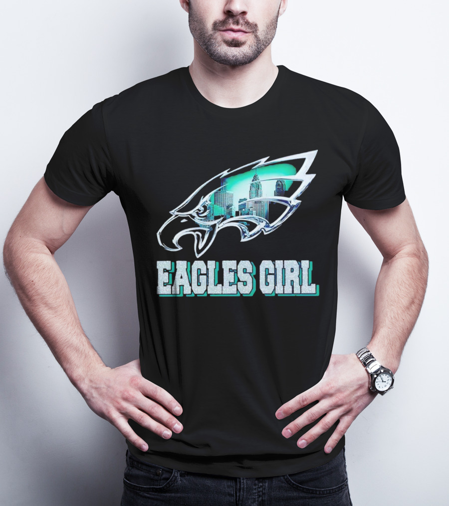 Philadelphia Eagles Girl Fly Eagles Fly Skyline T-Shirt