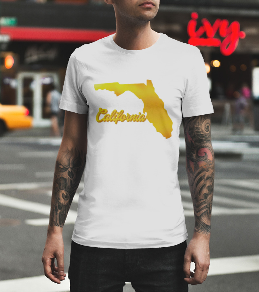 California Map Golden Florida Shape T-Shirt
