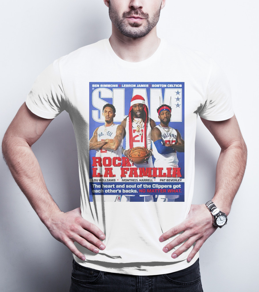 Slam Rock LA Familia Lou Williams Montrezl Harrell Pat Beverley Clippers T-Shirt