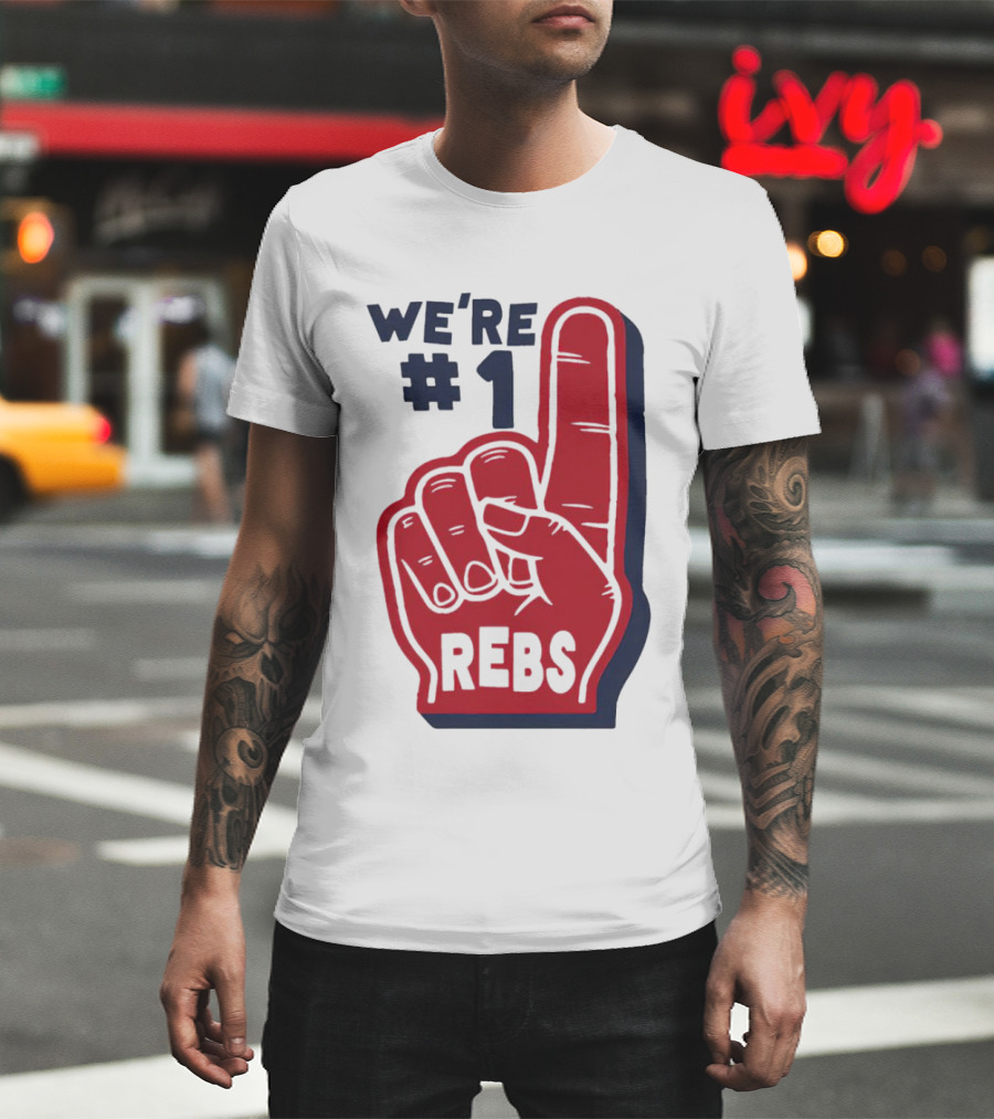 We're #1 Rebs Foam Finger Sports T-Shirt