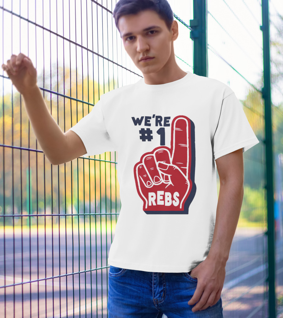 We're #1 Rebs Foam Finger Sports T-Shirt