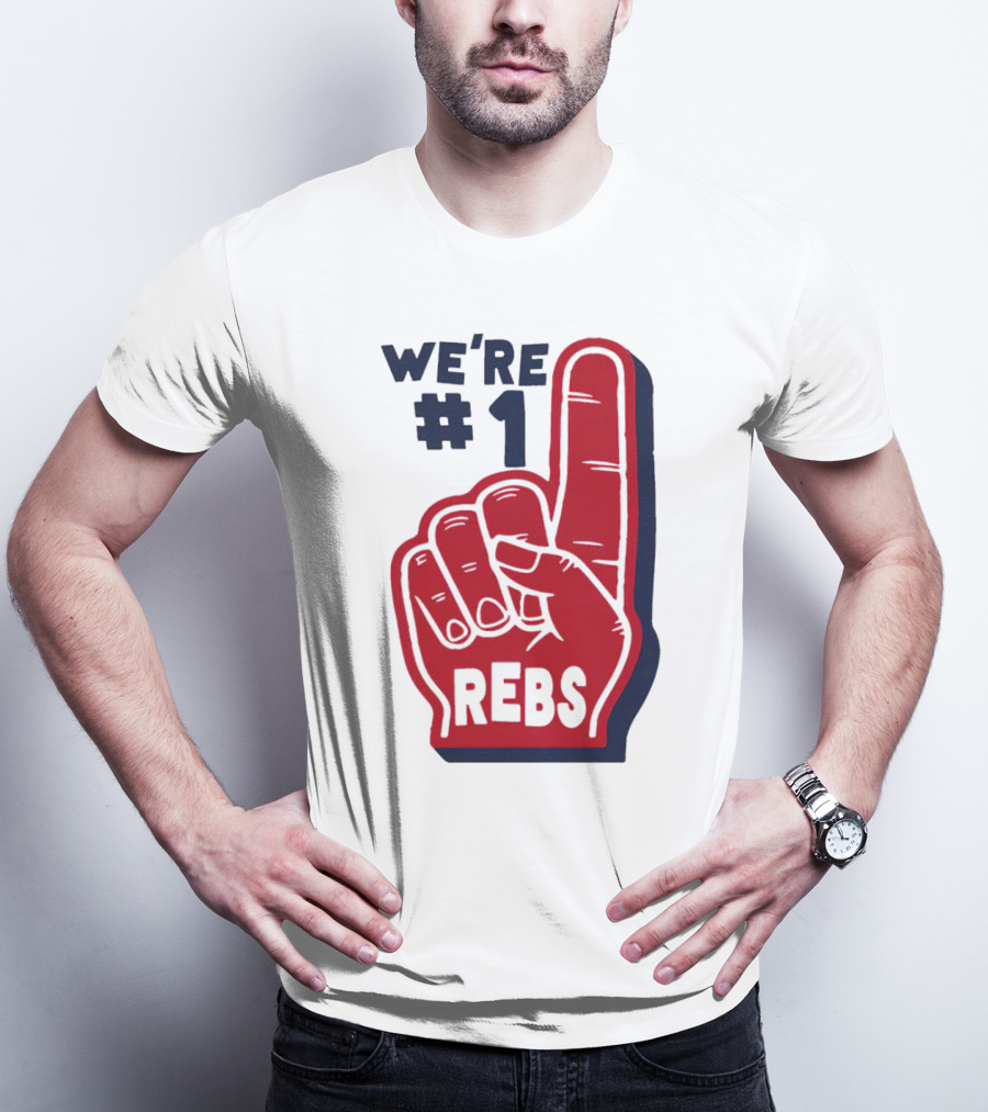 We're #1 Rebs Foam Finger Sports T-Shirt