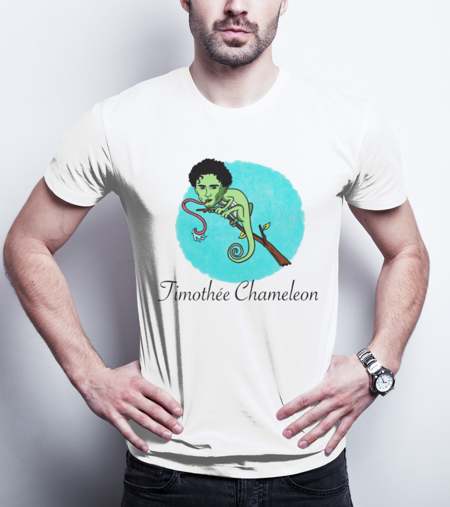 Timothée Chameleon With Green Lizard And Curled Tongue T-Shirt