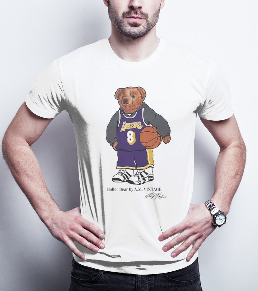 Lakers Baller Bear Kobe Bryant Champion Number 8 T-Shirt