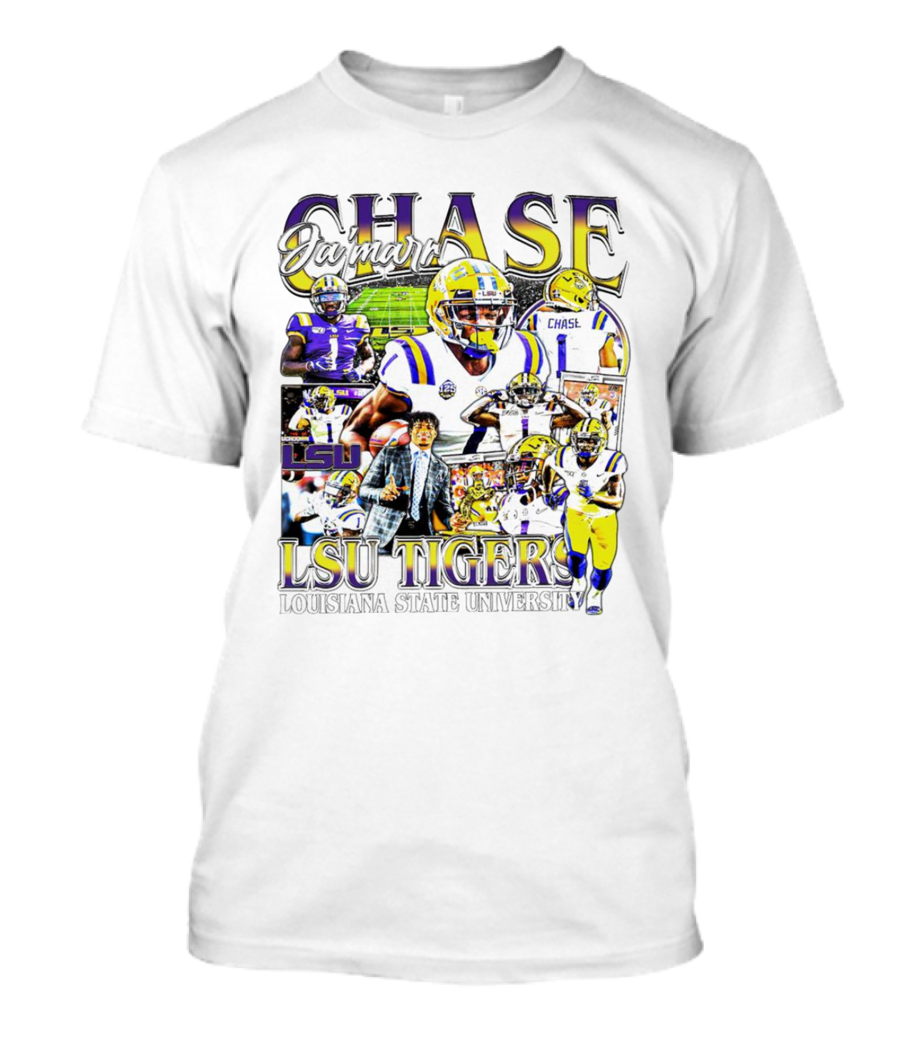 Ja'marr Chase LSU Tigers Football Collage Louisiana State University T-Shirt