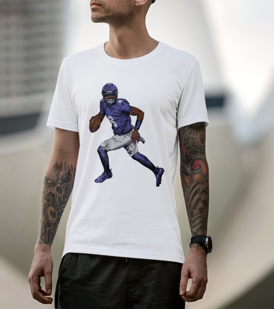 Lamar Jackson Baltimore Ravens Superstar Signature Pose T-Shirt