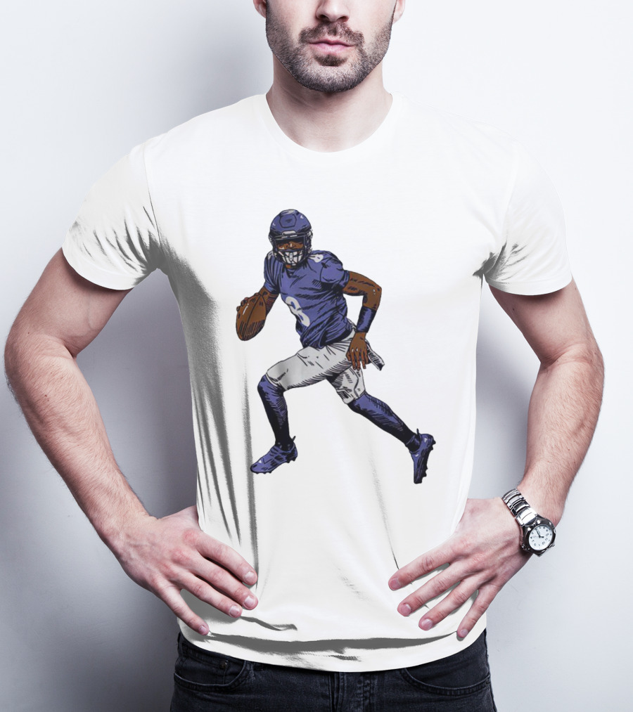 Lamar Jackson Baltimore Ravens Superstar Signature Pose T-Shirt