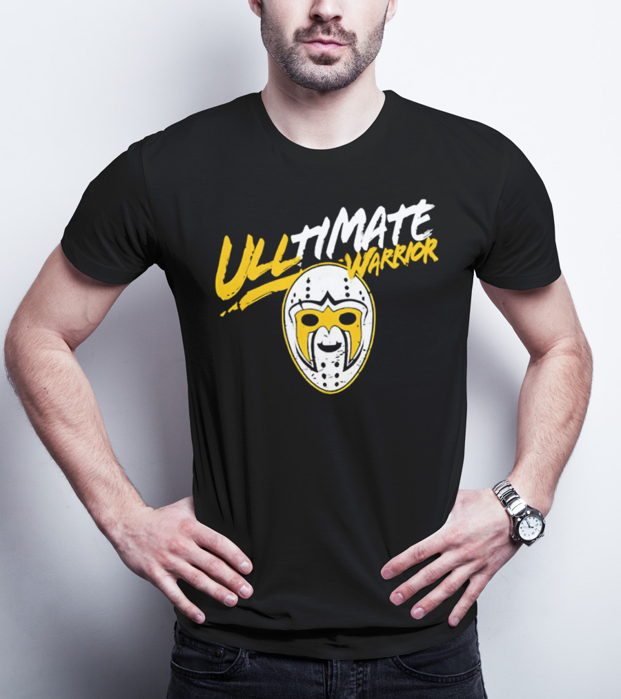 Boston Bruins Linus Ullmark Ultimate Warrior Mask T-Shirt