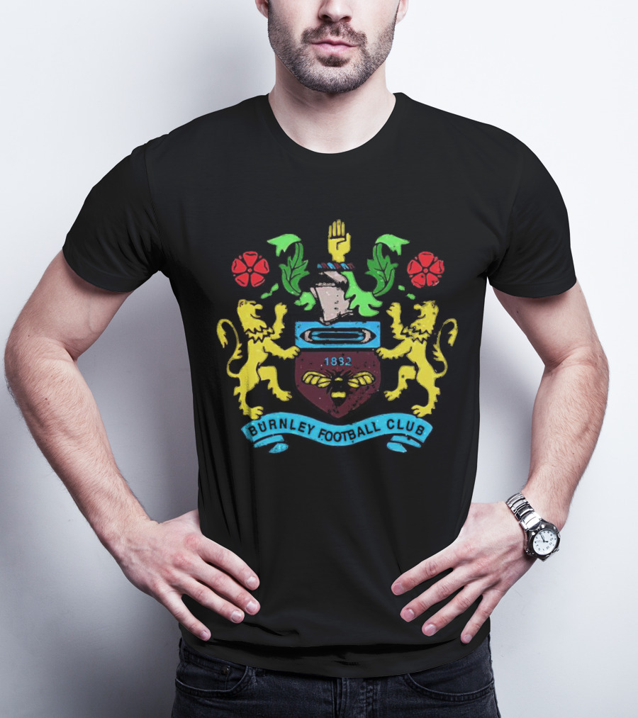 Burnley FC 1882 Crest Burnley Football Club Badge Emblem T-Shirt
