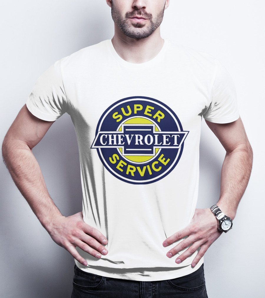 Chevrolet Super Service Vintage Blue And Yellow Emblem T-Shirt