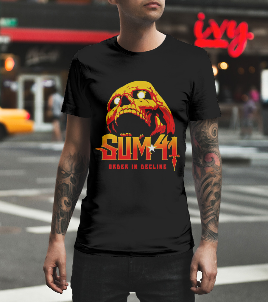 Sum 41 Order In Decline Skull Yellow Red T-Shirt