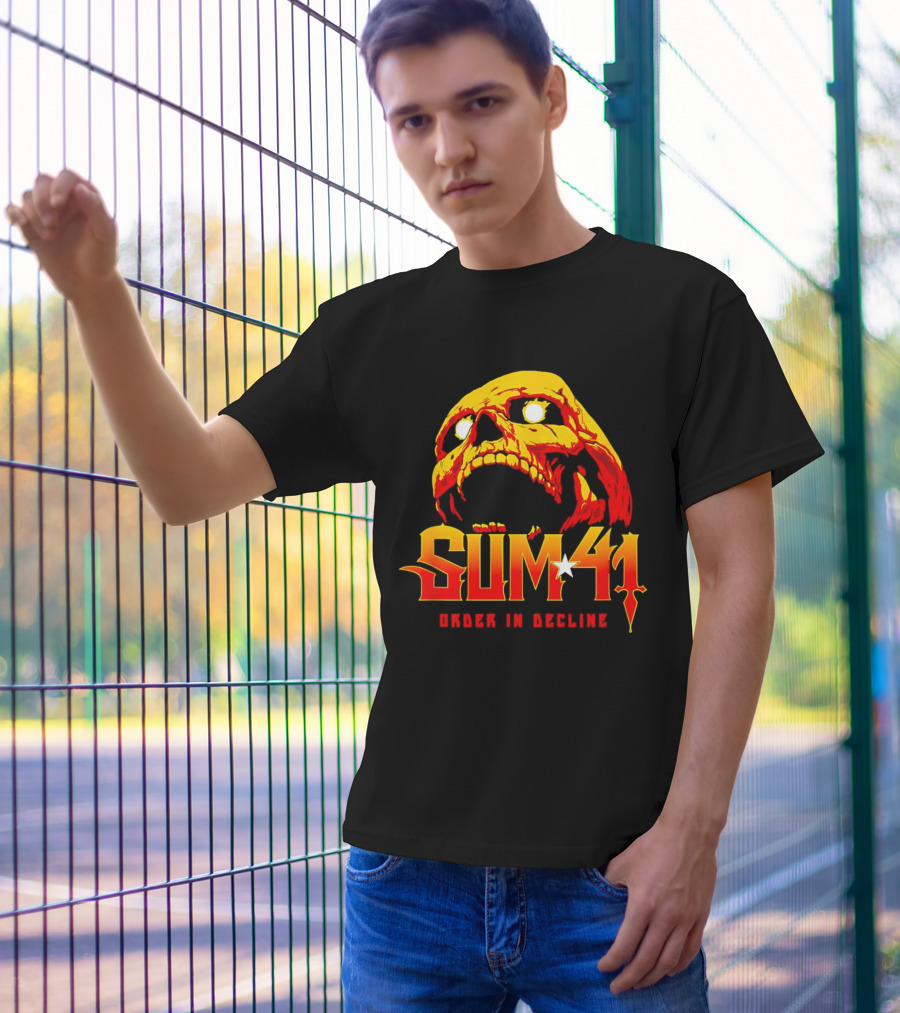 Sum 41 Order In Decline Skull Yellow Red T-Shirt