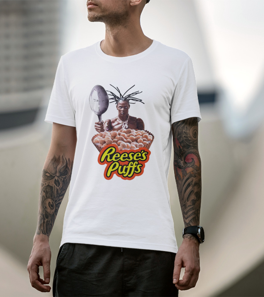 Travis Scott Reese's Puffs Cereal Spoon Branding T-Shirt