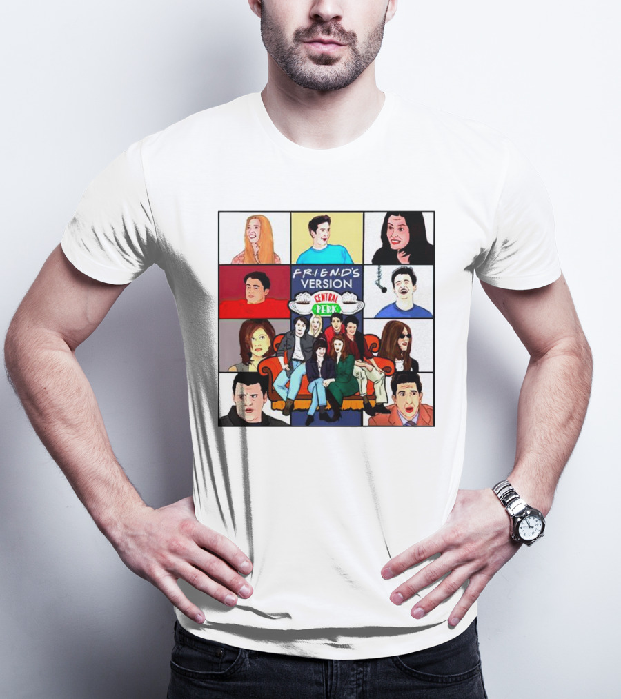 FRIEND'S Version Central Perk Iconic Characters Collage T-Shirt