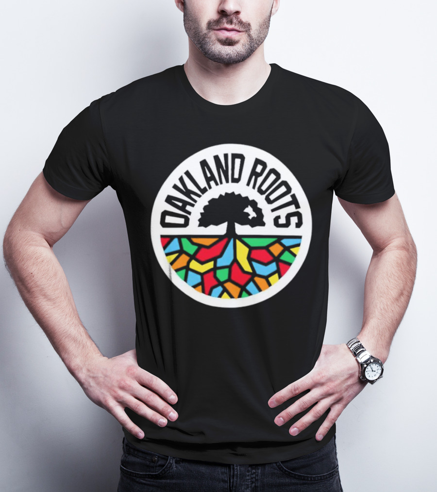 Oakland Roots Tree With Colorful Geometric T-Shirt