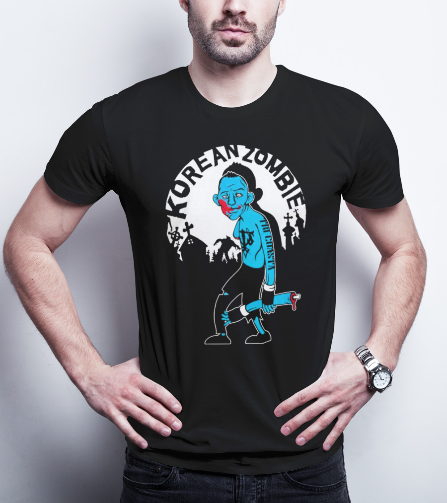 Tri-Coasta Korean Zombie Fighter With Cemetery Background T-Shirt