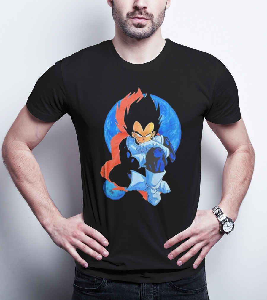 Vegeta Jobber Saiyan Warrior Anime Character Sitting Pose Dragon Ball Z T-Shirt