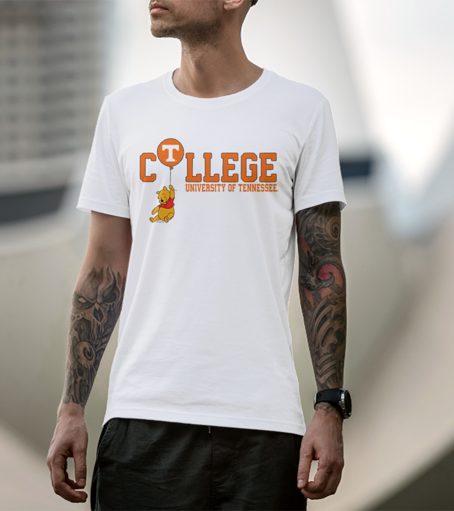 Tennessee Volunteers University Of Tennessee Pooh College Balloon T-Shirt