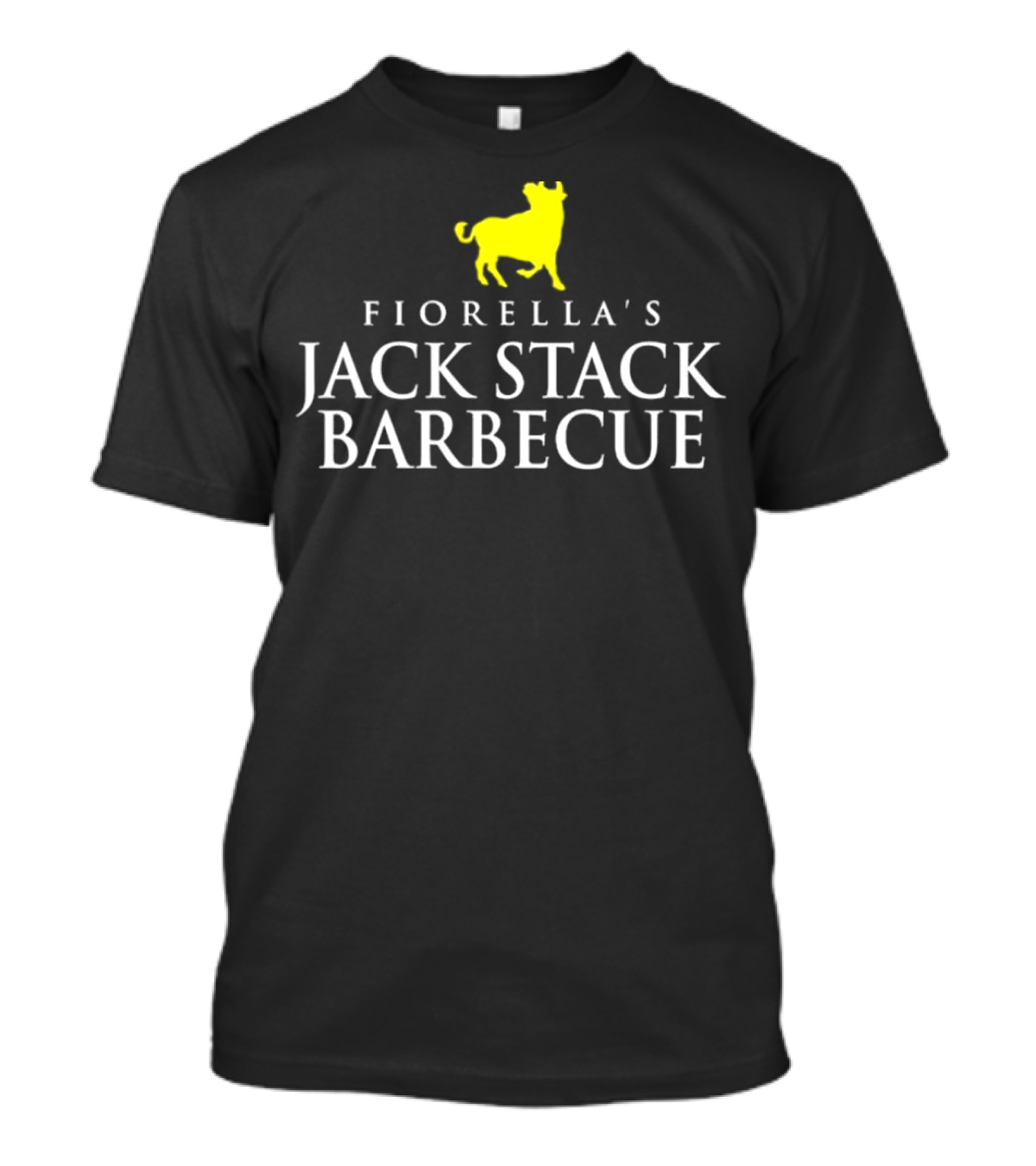 Fiorella's Jack Stack Barbecue Logo With Yellow Bull T-Shirt