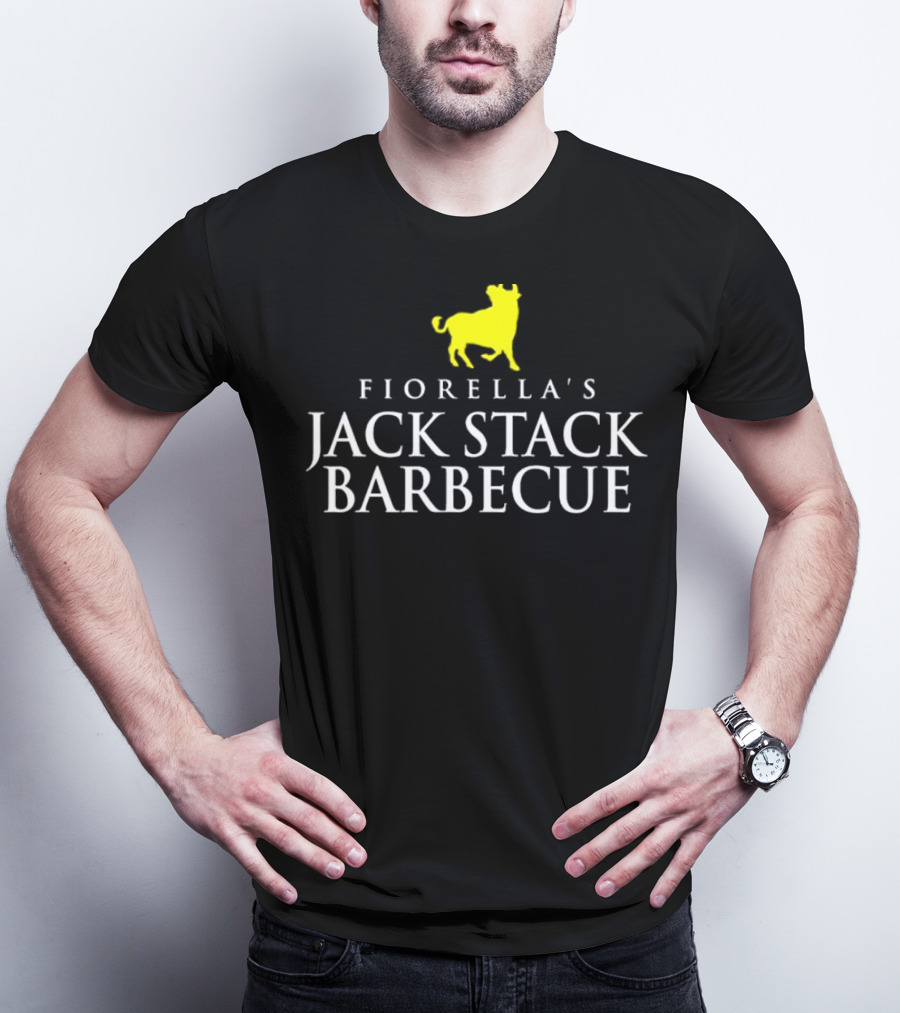 Fiorella's Jack Stack Barbecue Logo With Yellow Bull T-Shirt