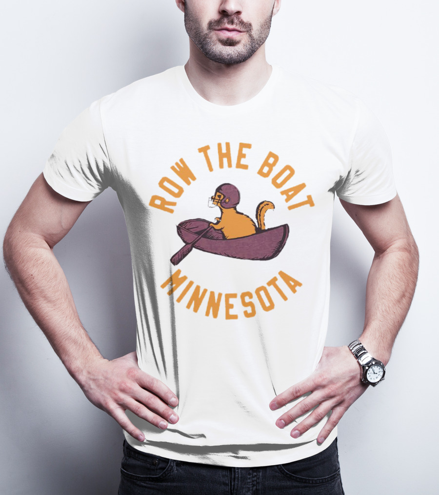 Row The Boat Minnesota Gopher In A Canoe T-Shirt