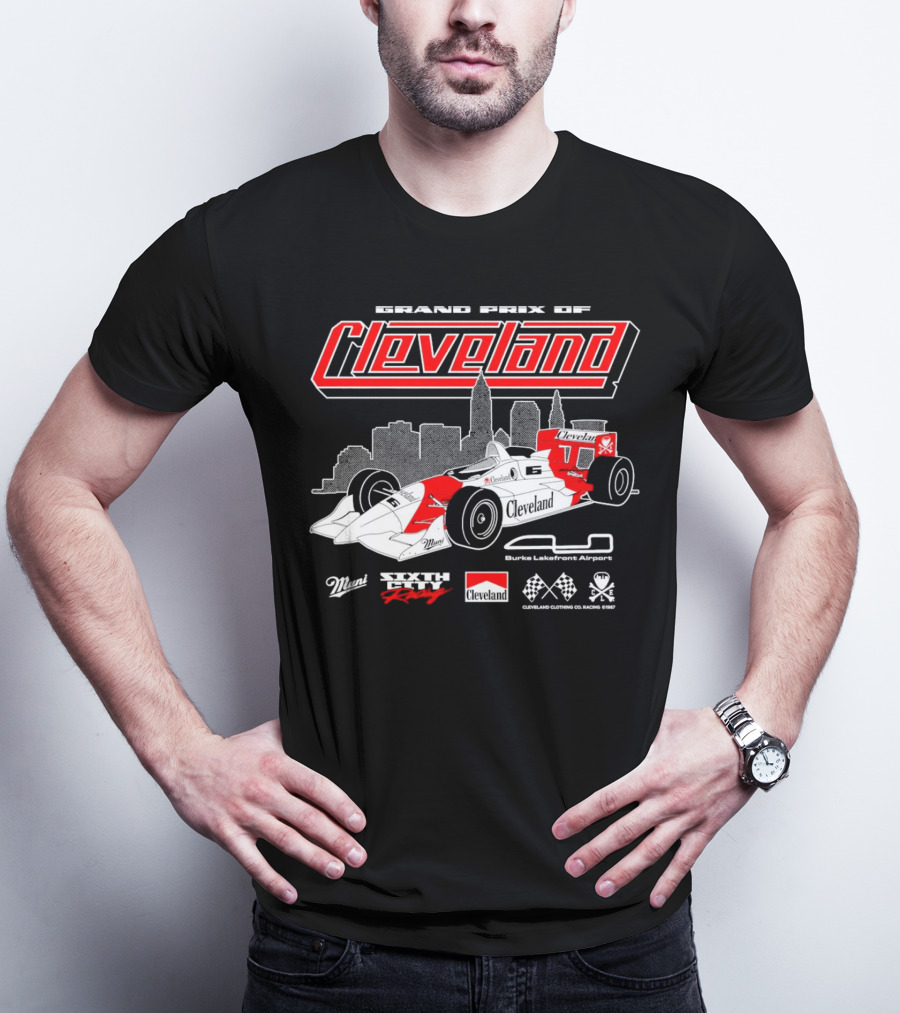 Grand Prix Of Cleveland Sixth City Racing Burke Lakefront Airport Cleveland Clothing Racing 1987 T-Shirt