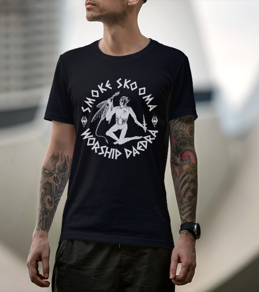Smoke Skooma Worship Daedra Elder Scrolls Inspired Fantasy Daedric T-Shirt